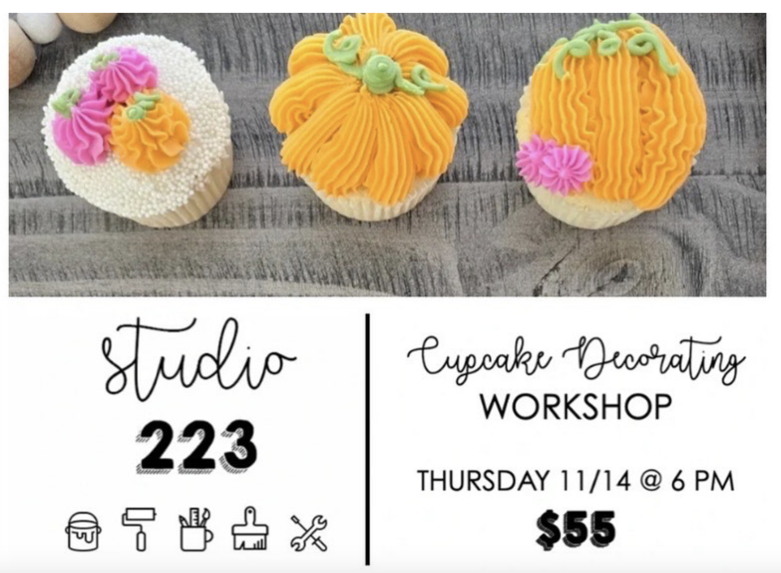 Studio 223 Cupcake Decorating Workshop - Discover Gilbert